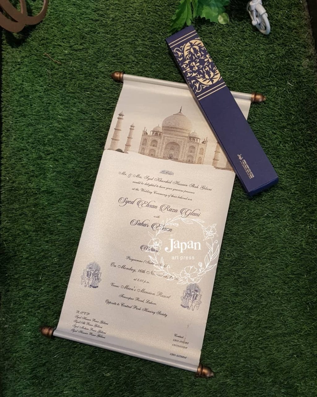 Taj Mahal Scroll Invitation - Japan Art Press