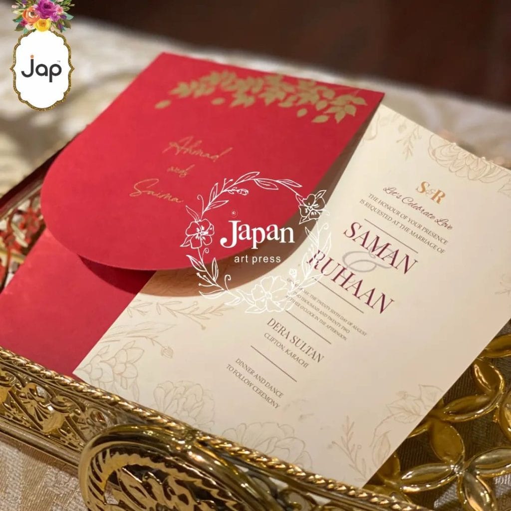 Traditional Mughal Wedding Invitation Card - Japan Art Press